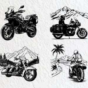 Touring Motorcycle SVG Bundle: Vector Clipart, Logo Icon (digital ...