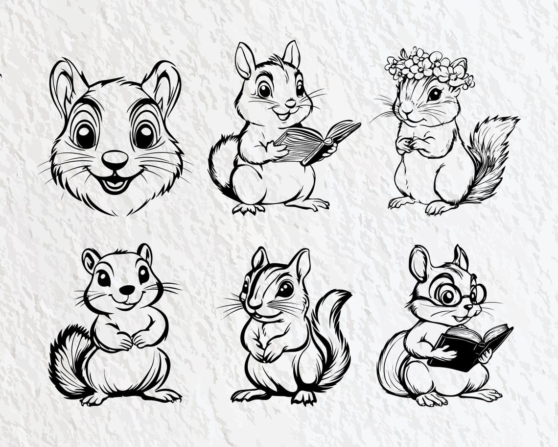 Chipmunk Silhouette Bundle: SVG, PNG Cricut Files (digital Download) - Etsy