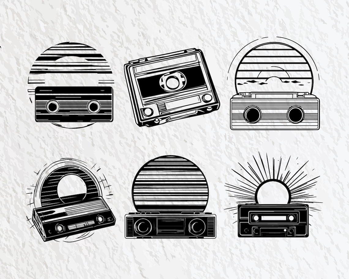 Cassette Tape SVG Bundle: Retro Clipart, Vector Logo Icon Files ...