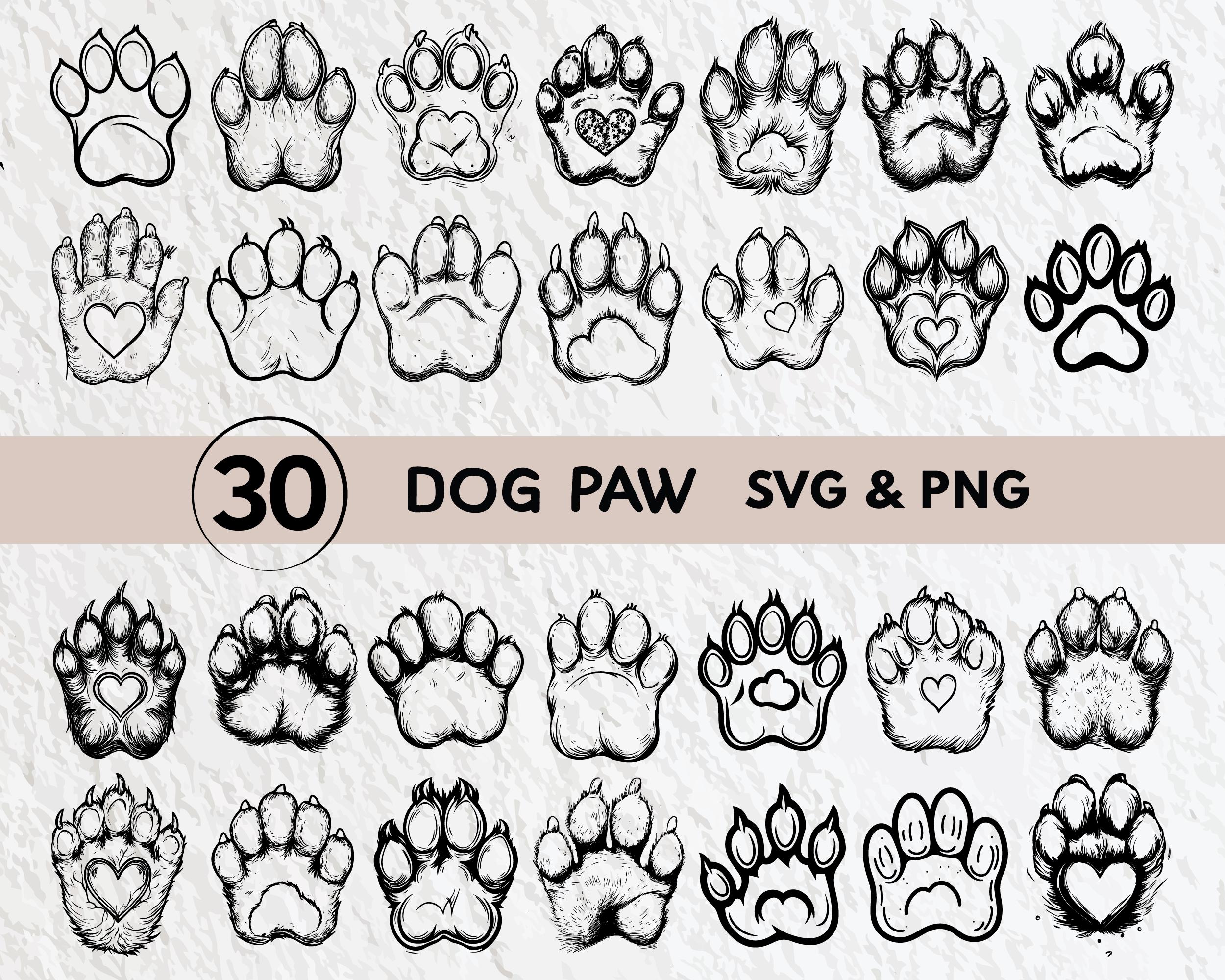 Dog Paw Svg Bundle, Dog Paw Silhouette, Dog Paw Clipart Png, Dog Paw ...