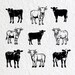 Cow SVG Bundle: Farm Silhouette Clipart (PNG, Vector) - Etsy