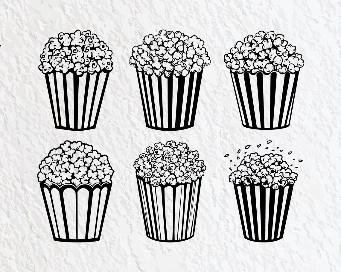 Popcorn SVG Bundle: Clipart, Outline, Vector (digital Download) - Etsy