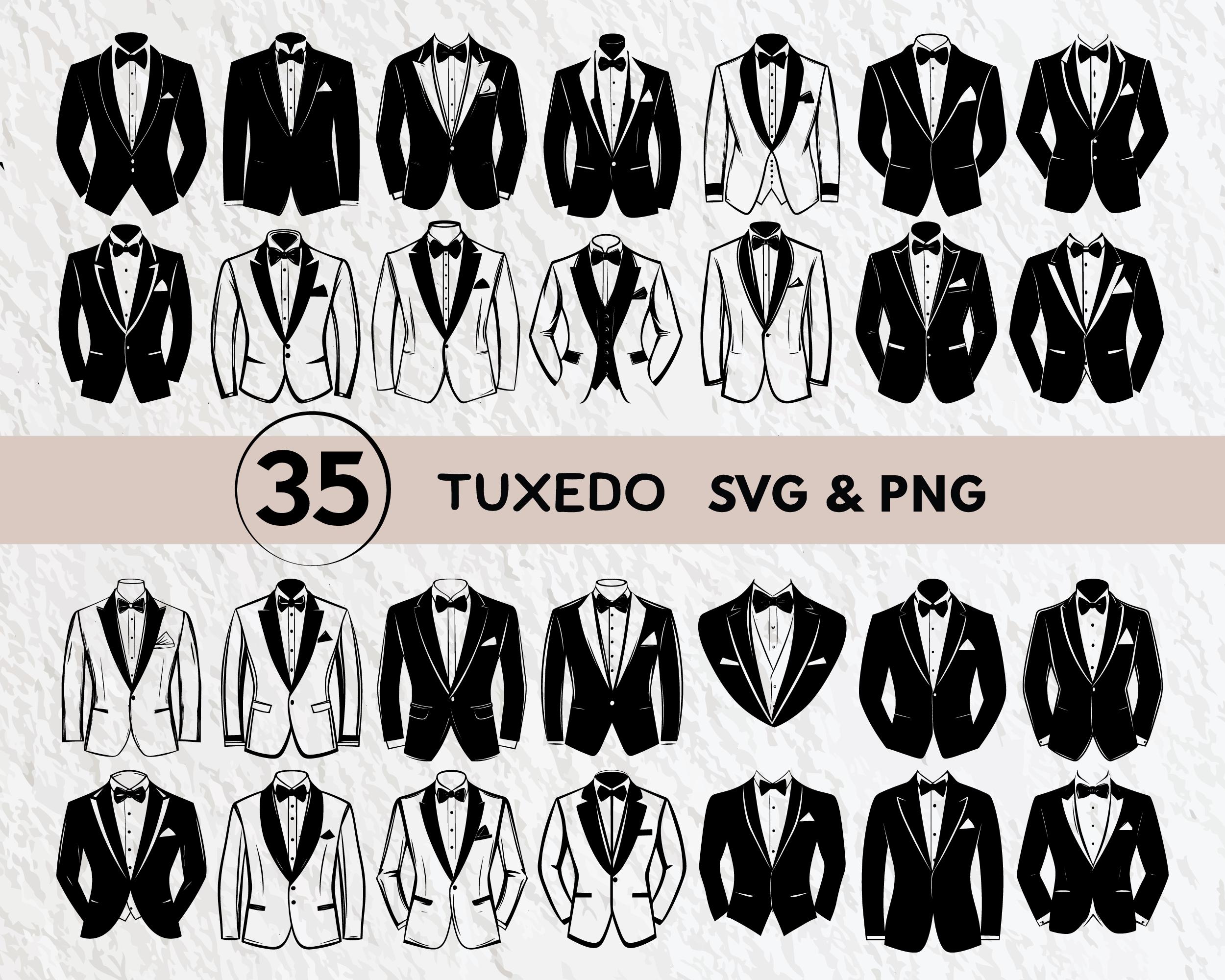 Tuxedo SVG Bundle: Clipart, Outline, Vector (PNG, Cricut Files) - Etsy