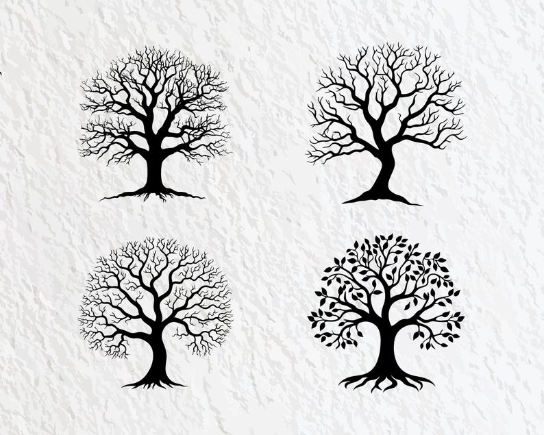 Oak Tree SVG Bundle: Silhouette Clipart, Logo Icon (PNG, Vector) - Etsy