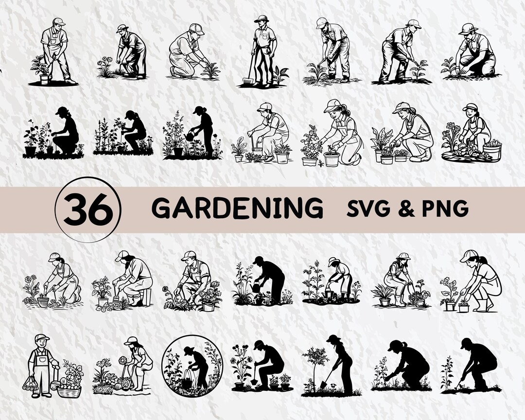 Gardening Svg Bundle, Gardening Silhouette, Gardening Clipart Png ...