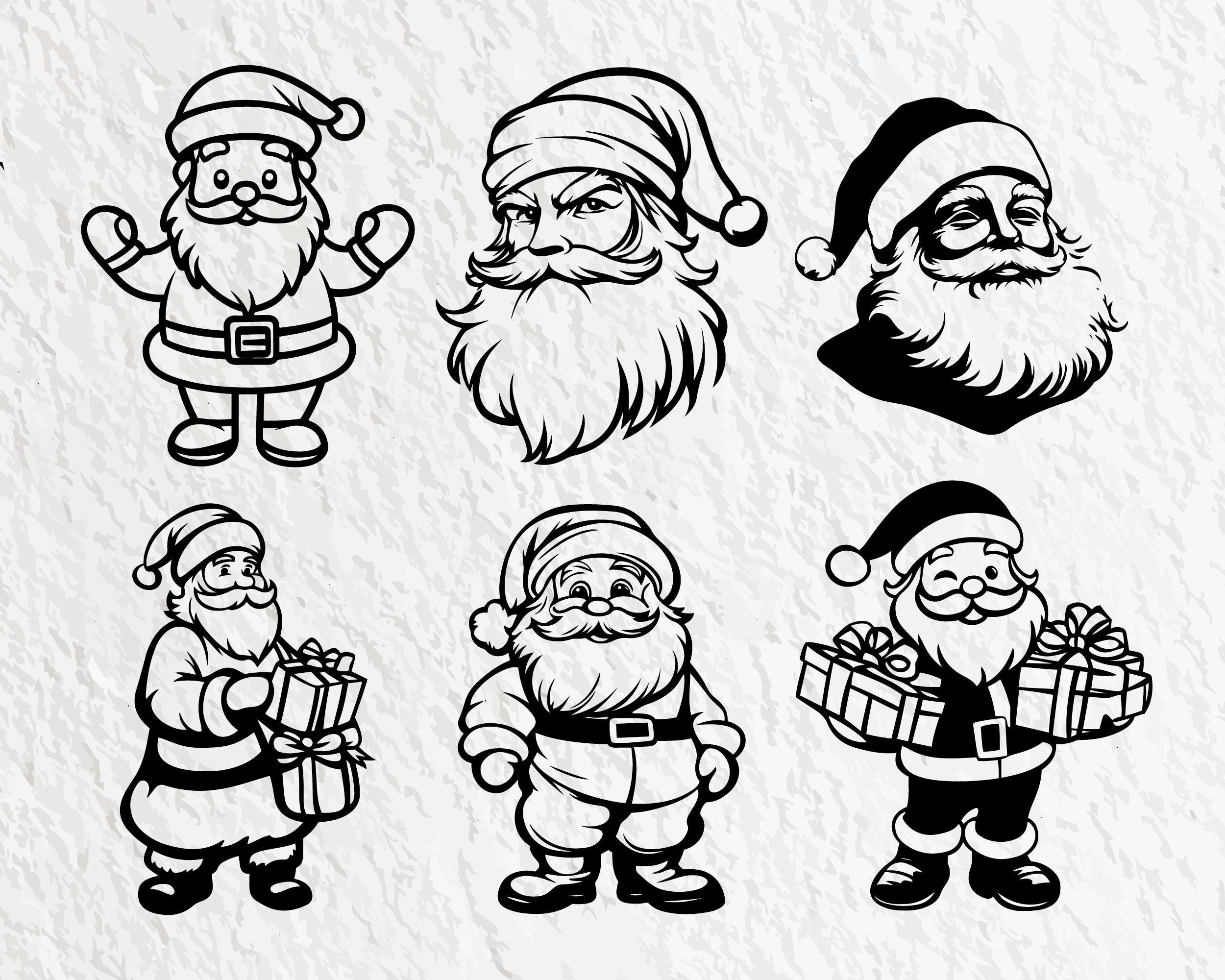 Santa Claus SVG Bundle: Christmas Clipart, Silhouette, Vector (PNG, SVG ...