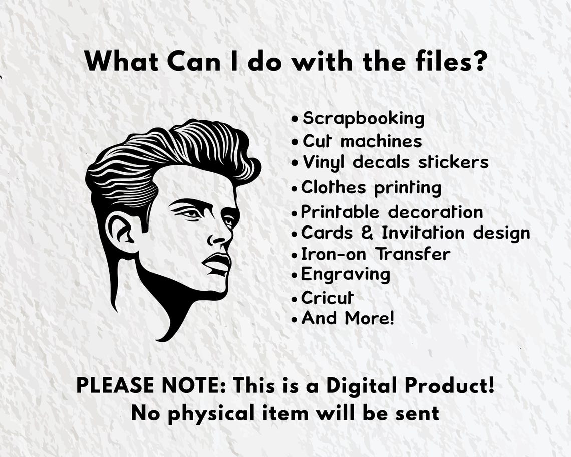 Man Face Silhouette Vector Bundle: SVG, PNG, Cricut Cut Files - Etsy