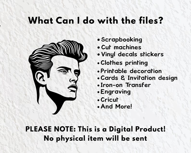 Man Face Silhouette Vector Bundle: SVG, PNG, Cricut Cut Files - Etsy