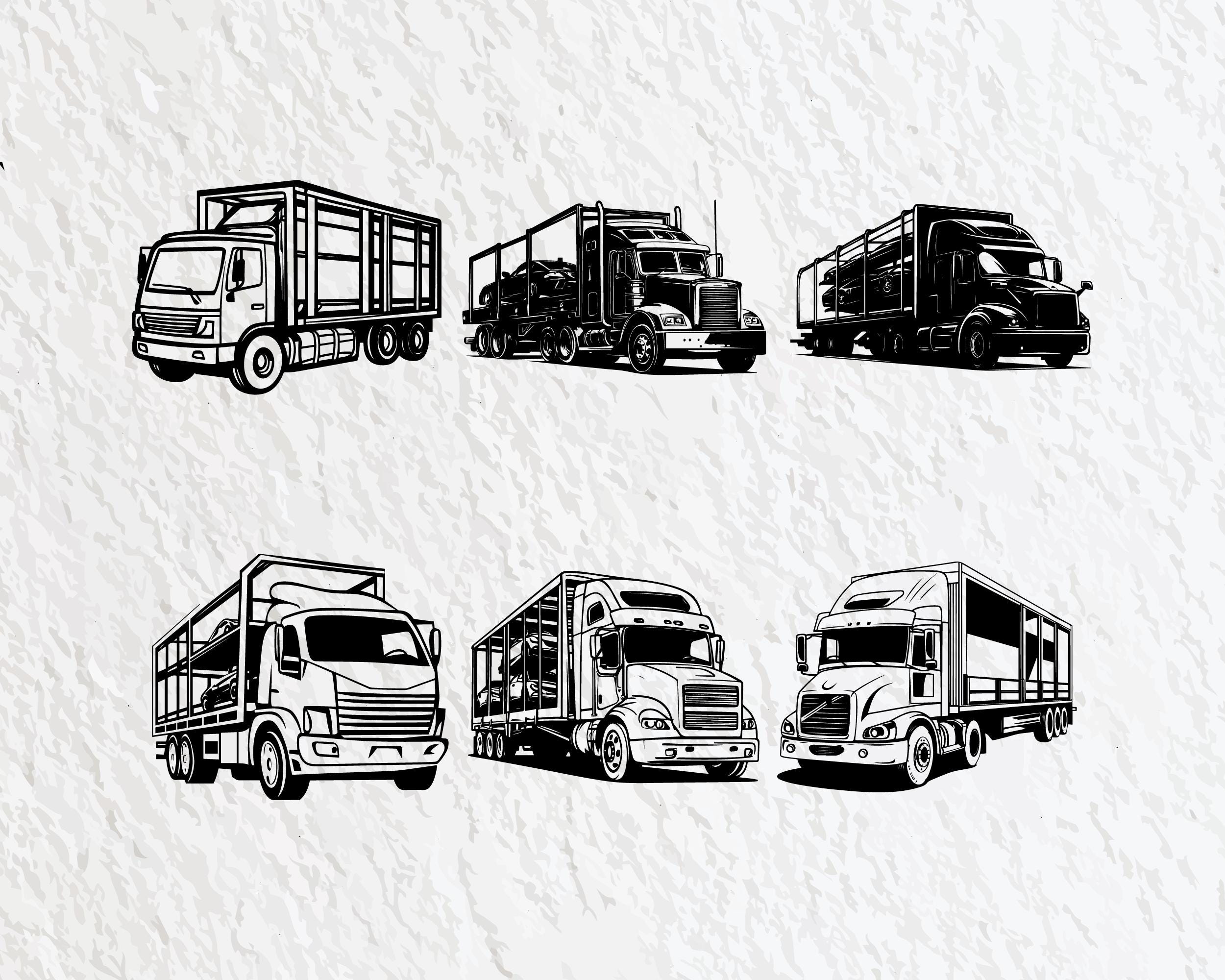 Car Carrier Truck Svg Bundle, Car Carrier Truck Silhouette, Carrier ...