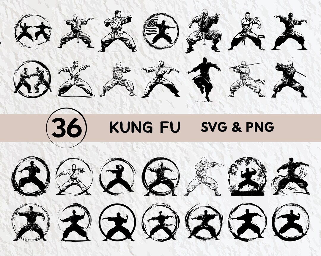 Kung Fu Svg Bundle, Kung Fu Silhouette, Kung Fu Clipart Png, Kung Fu ...