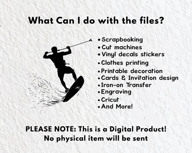 Wakeboarding SVG Bundle: Silhouette Clipart, Cricut Decal Files - Etsy