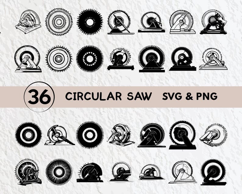 Circular Saw SVG Bundle: Silhouette, Clipart, Vector (PNG, SVG) - Etsy