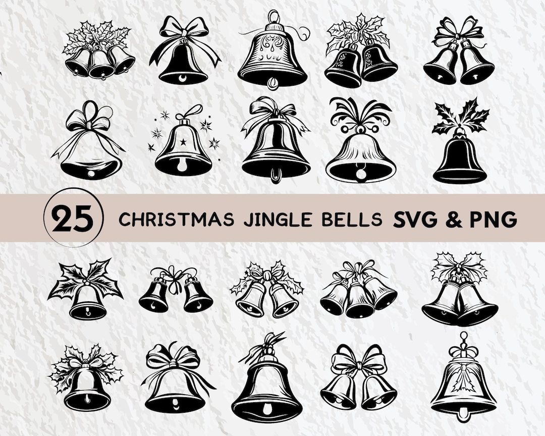 Christmas Jingle Bells SVG Bundle: Holiday Clipart, Cricut Cut Files - Etsy