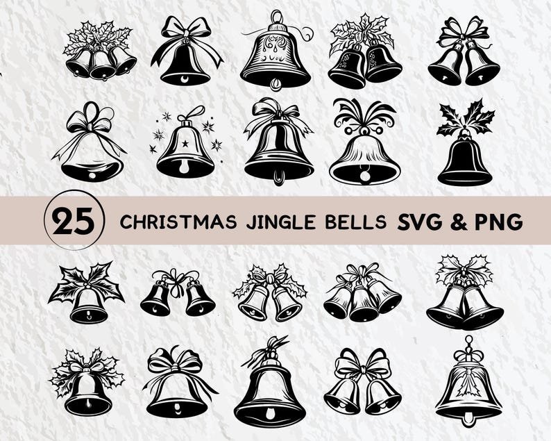 Christmas Jingle Bells SVG Bundle: Holiday Clipart, Cricut Cut Files - Etsy