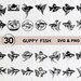 Guppy Fish SVG Bundle: Silhouette Clipart, Cricut Decal Files - Etsy