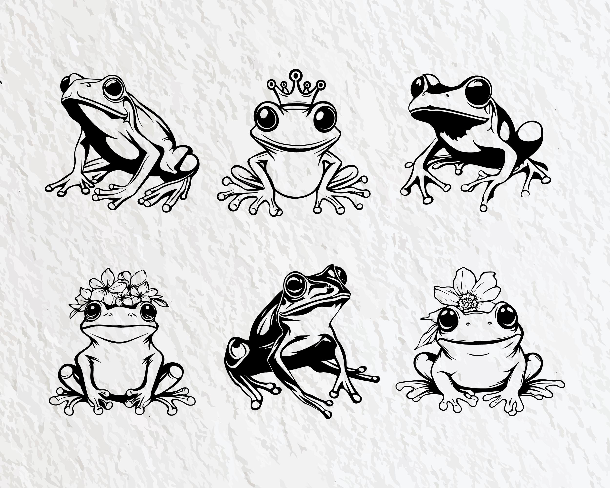Frogs Svg Bundle, Frogs Silhouette, Frogs Clipart Png, Frogs Outline ...