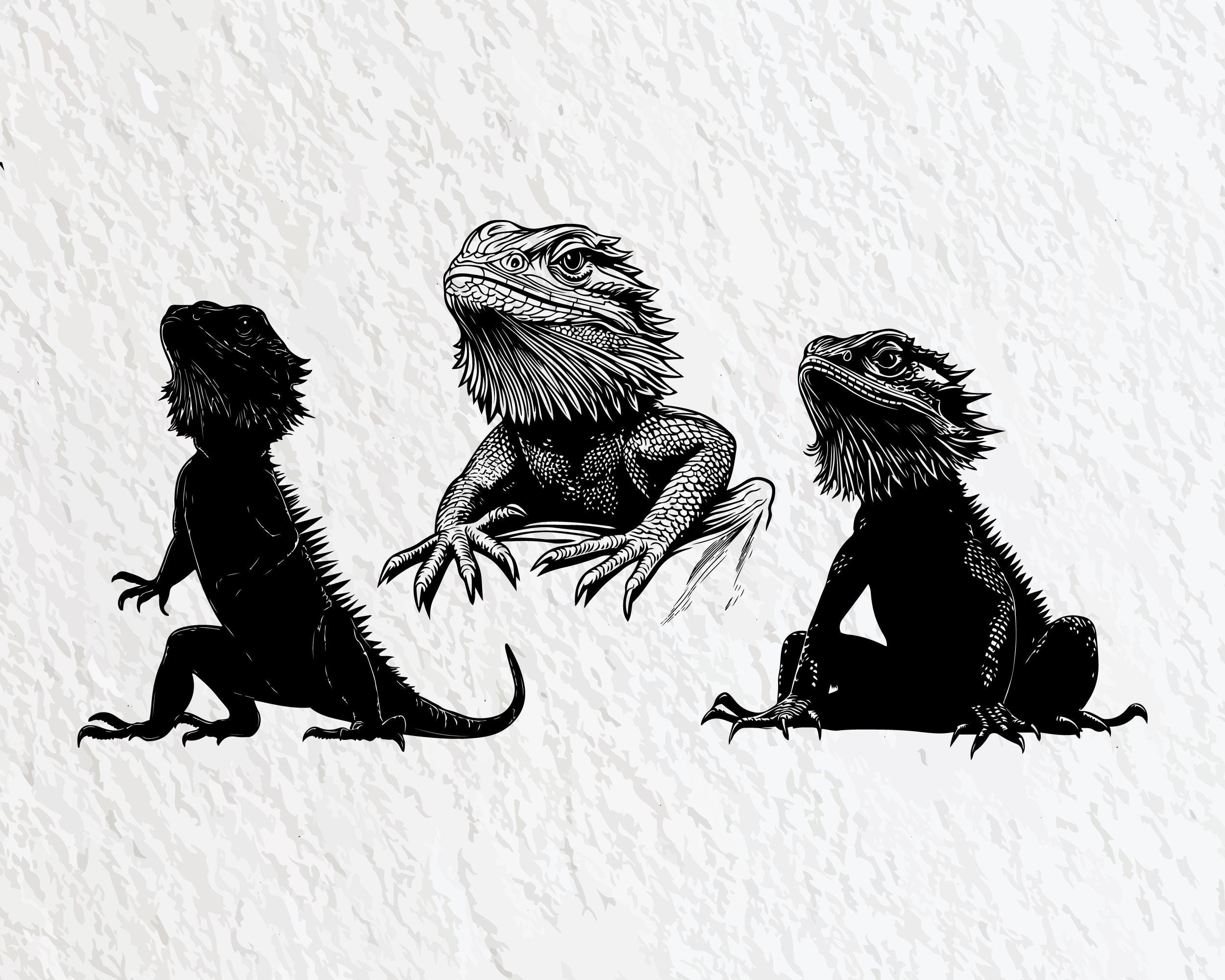 Bearded Dragon Silhouette Svg, Bearded Dragon Svg Bundle, Bearded ...