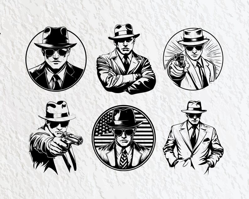 Gangster Svg Bundle, Gangster Silhouette, Gangster Clipart Png ...