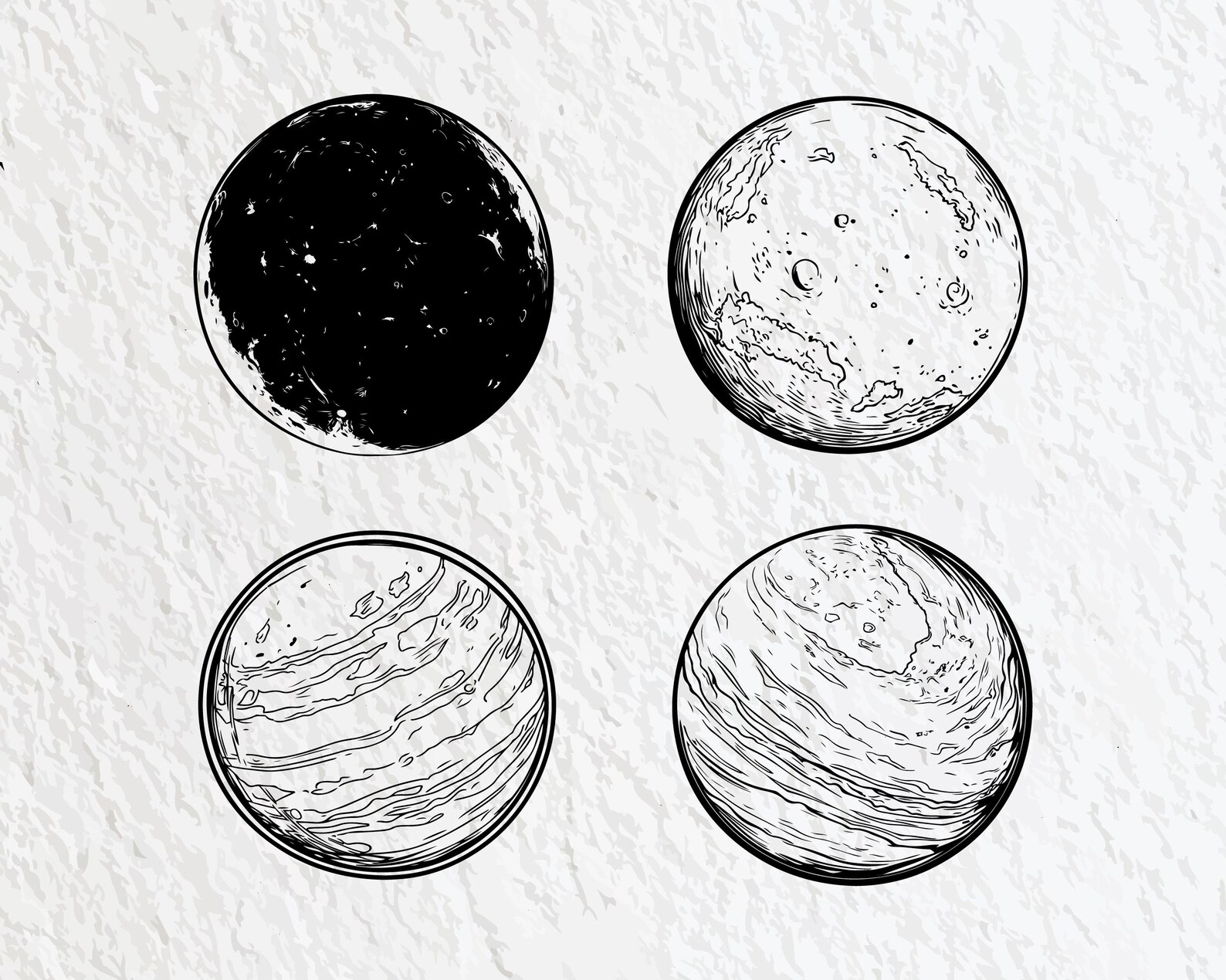Solar System Svg Bundle, Solar System Silhouette, Solar System Clipart ...