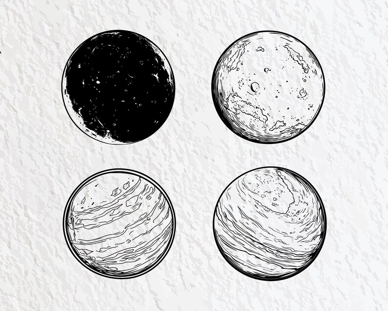 Solar System Svg Bundle, Solar System Silhouette, Solar System Clipart ...