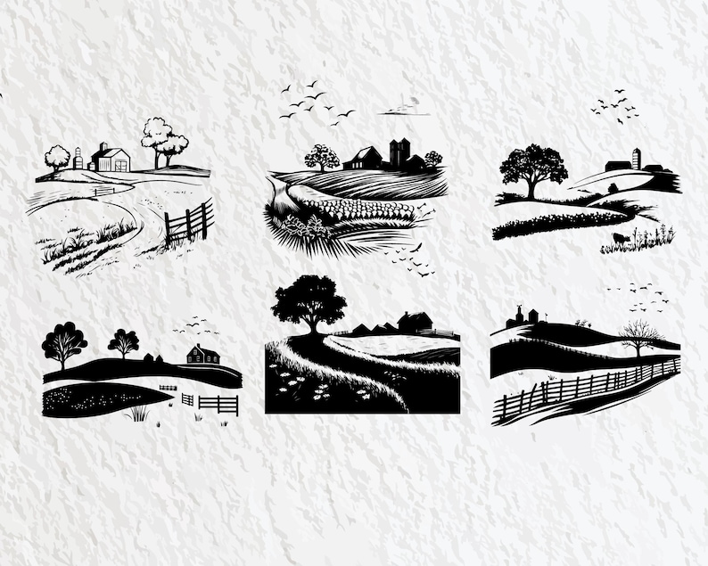 Farm Landscape SVG Bundle: Rustic Farmhouse Designs (PNG, Cricut) - Etsy