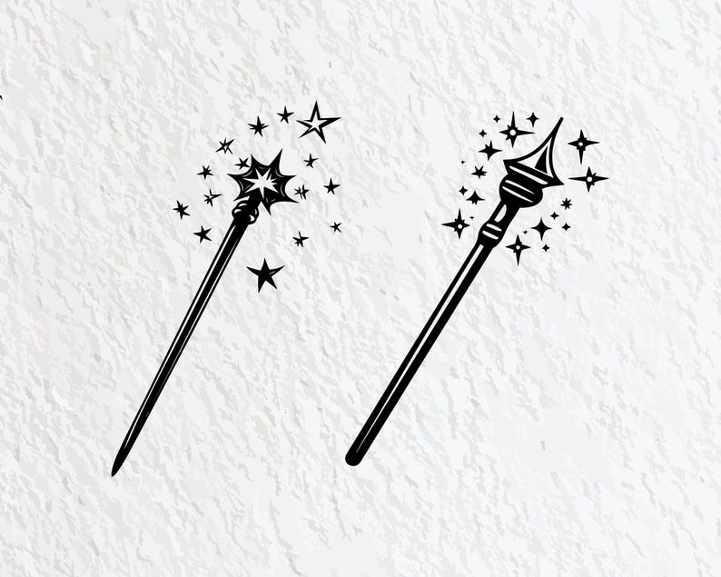 Magic Wand SVG Bundle: Silhouette Clipart, Logo Icon (PNG, SVG) - Etsy
