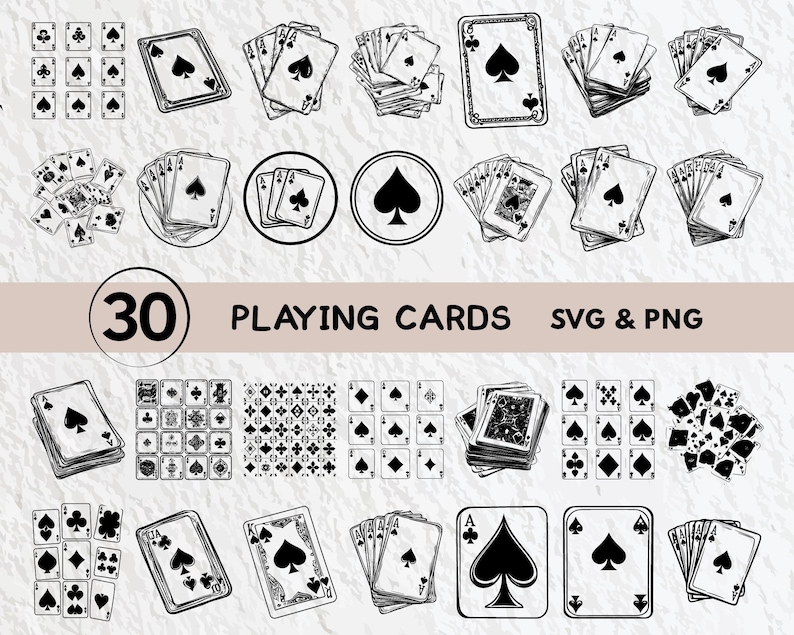Playing Cards Silhouette Svg, Playing Cards Svg Bundle, Playing Cards ...