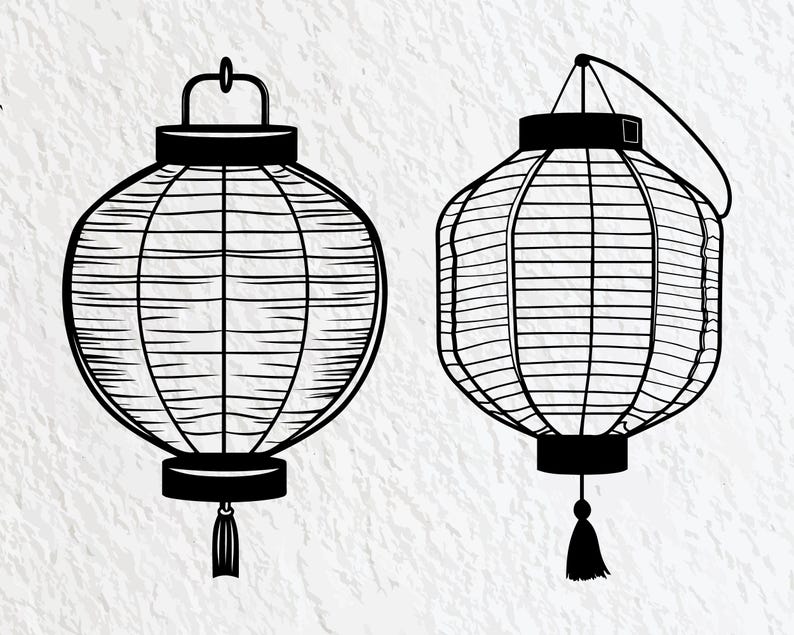 Japanese Paper Lantern Svg Bundle, Japanese Paper Lantern Silhouette ...