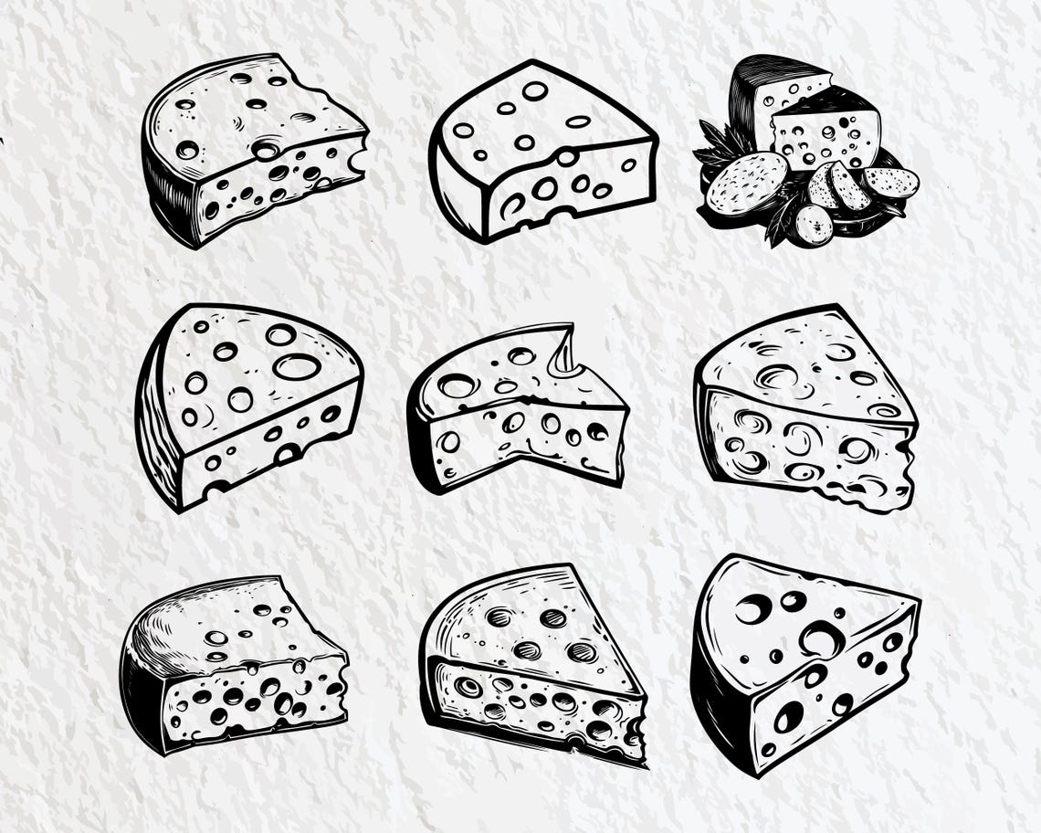 Cheese SVG Bundle: Vector Clipart, Logo, Cricut Decal (PNG) - Etsy