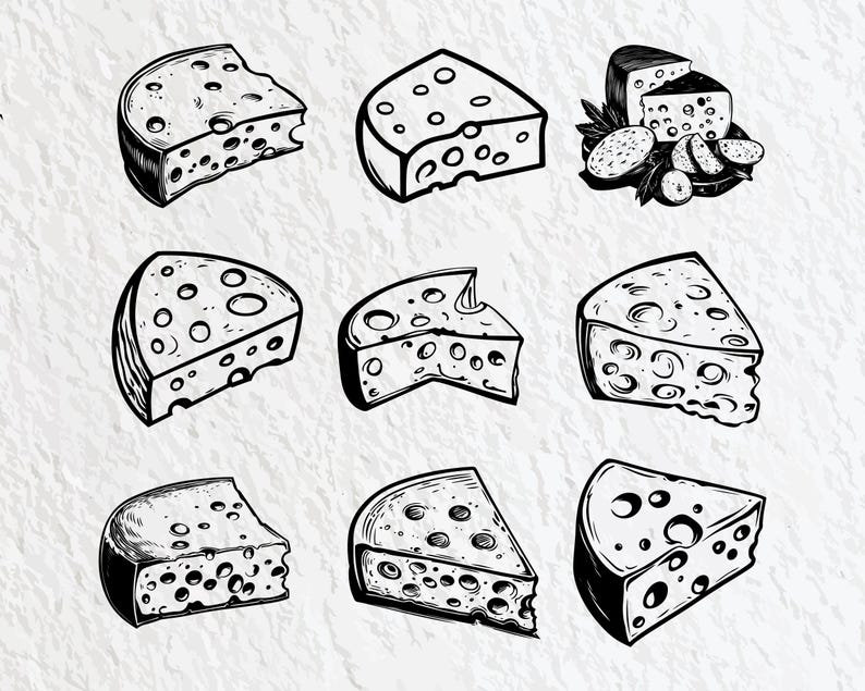Cheese Svg Bundle, Cheese Silhouette, Cheese Clipart Png, Cheese ...