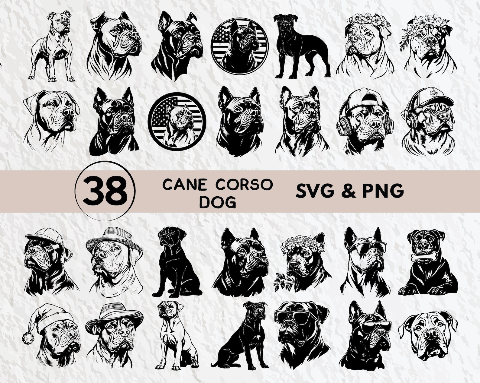Cane Corso Dog Svg Bundle, Cane Corso Dog Silhouette, Cane Corso Dog ...