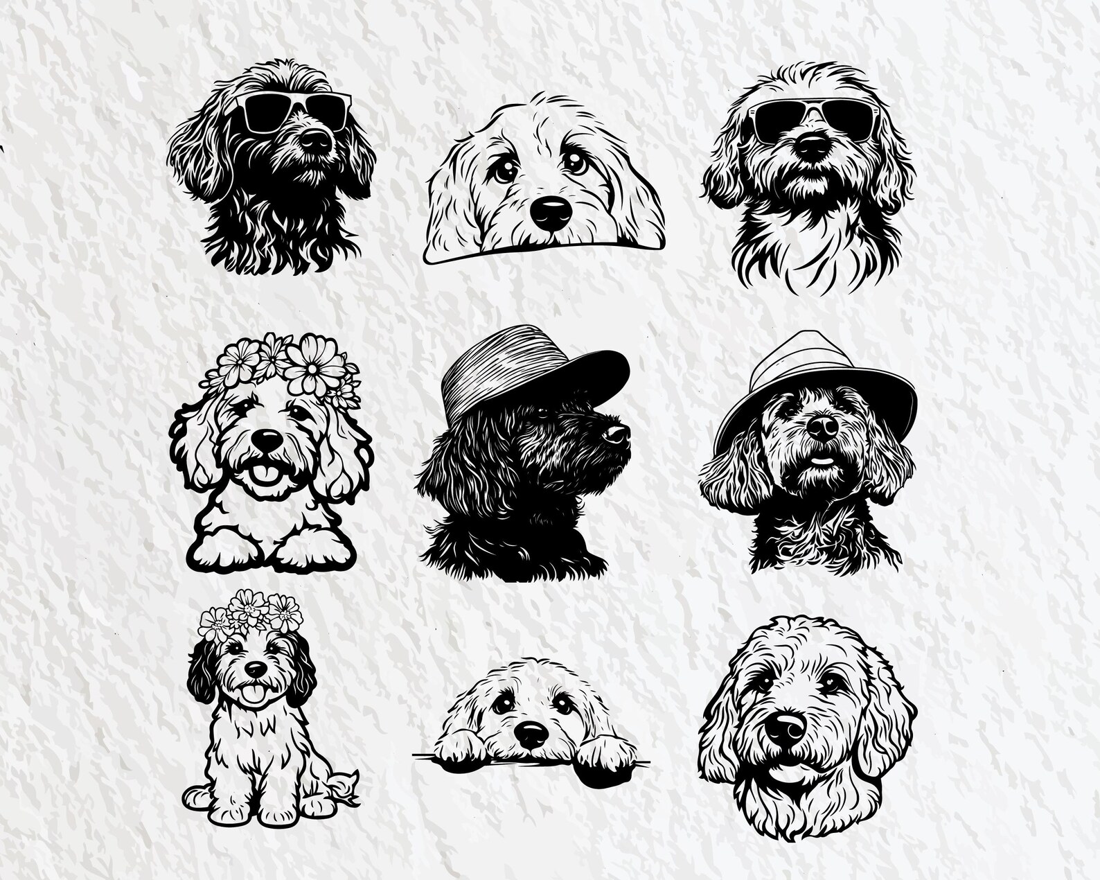 Cockapoo Dog Svg Bundle, Cockapoo Dog Silhouette, Cockapoo Dog Clipart ...