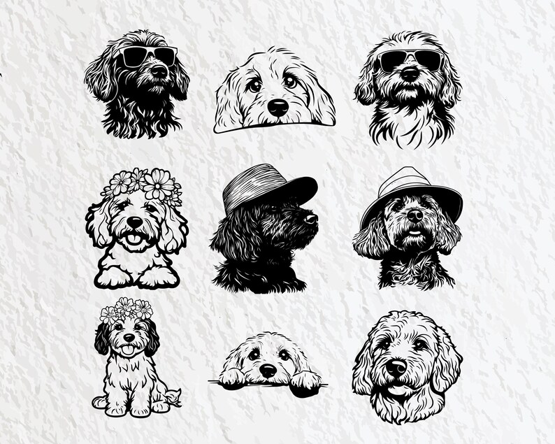 Cockapoo Dog Svg Bundle, Cockapoo Dog Silhouette, Cockapoo Dog Clipart ...