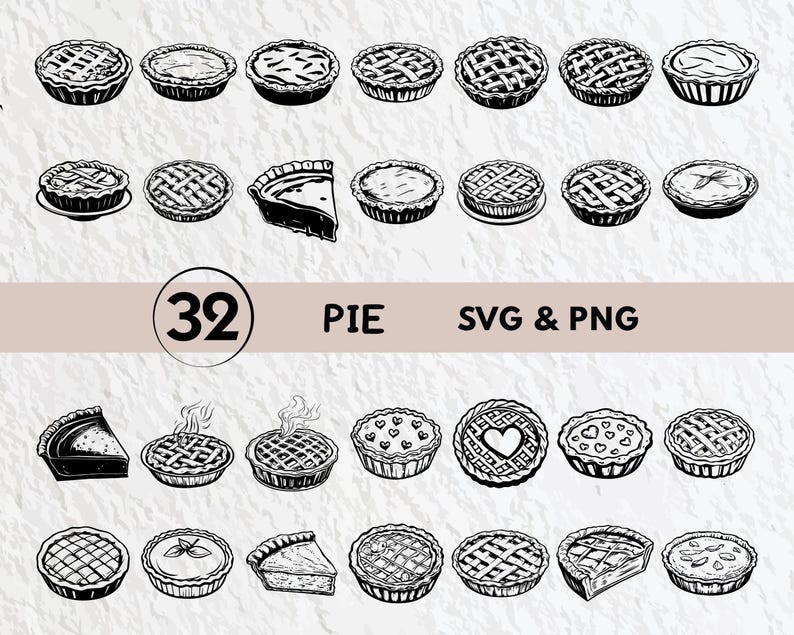 Pie SVG Bundle: 32 Pie Icon Designs (digital Download) - Etsy