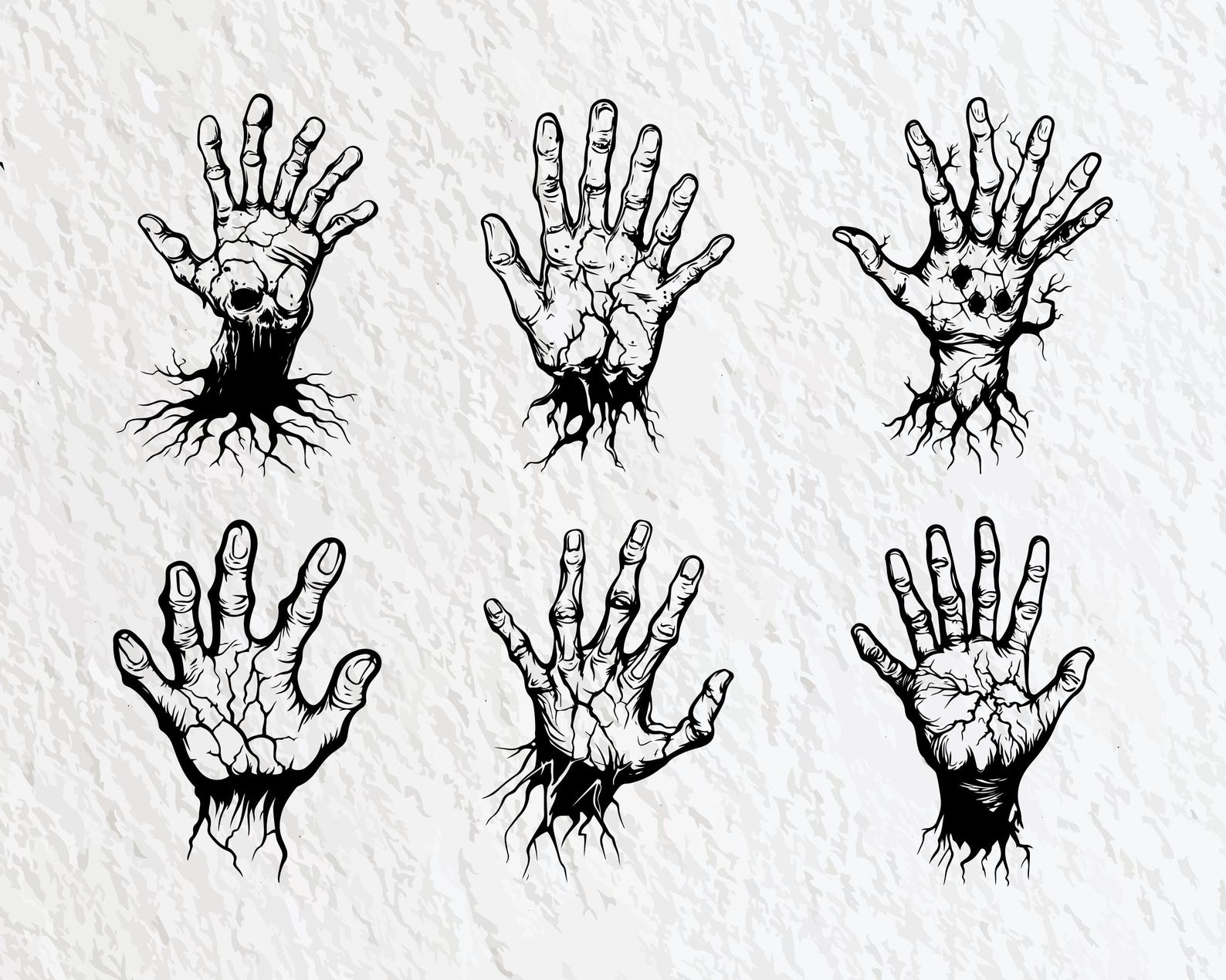 Zombie Hand Svg Bundle, Zombie Hand Silhouette, Zombie Hand Clipart Png ...