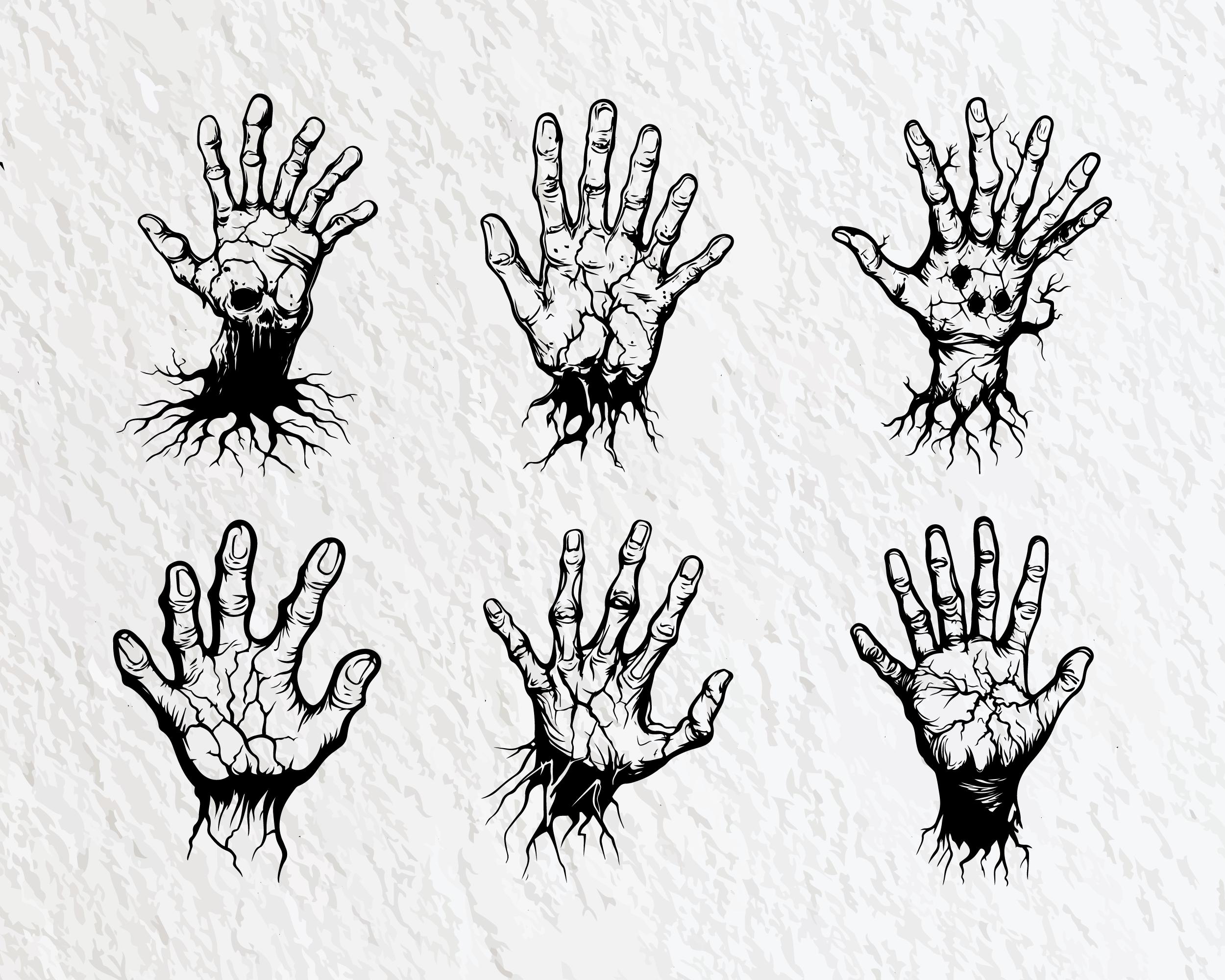 Zombie Hand Svg Bundle, Zombie Hand Silhouette, Zombie Hand Clipart Png ...