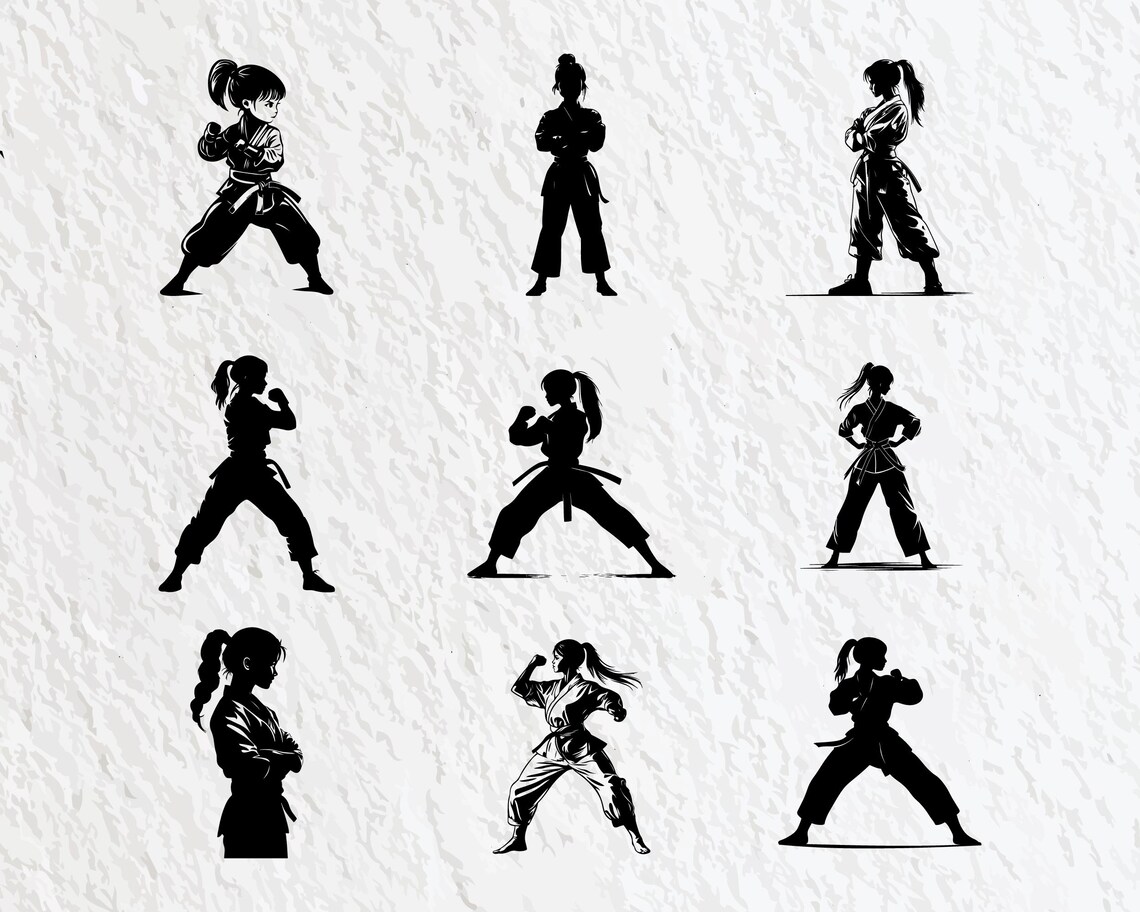 Karate Girl Svg Bundle, Karate Girl Silhouette, Karate Girl Clipart Png ...