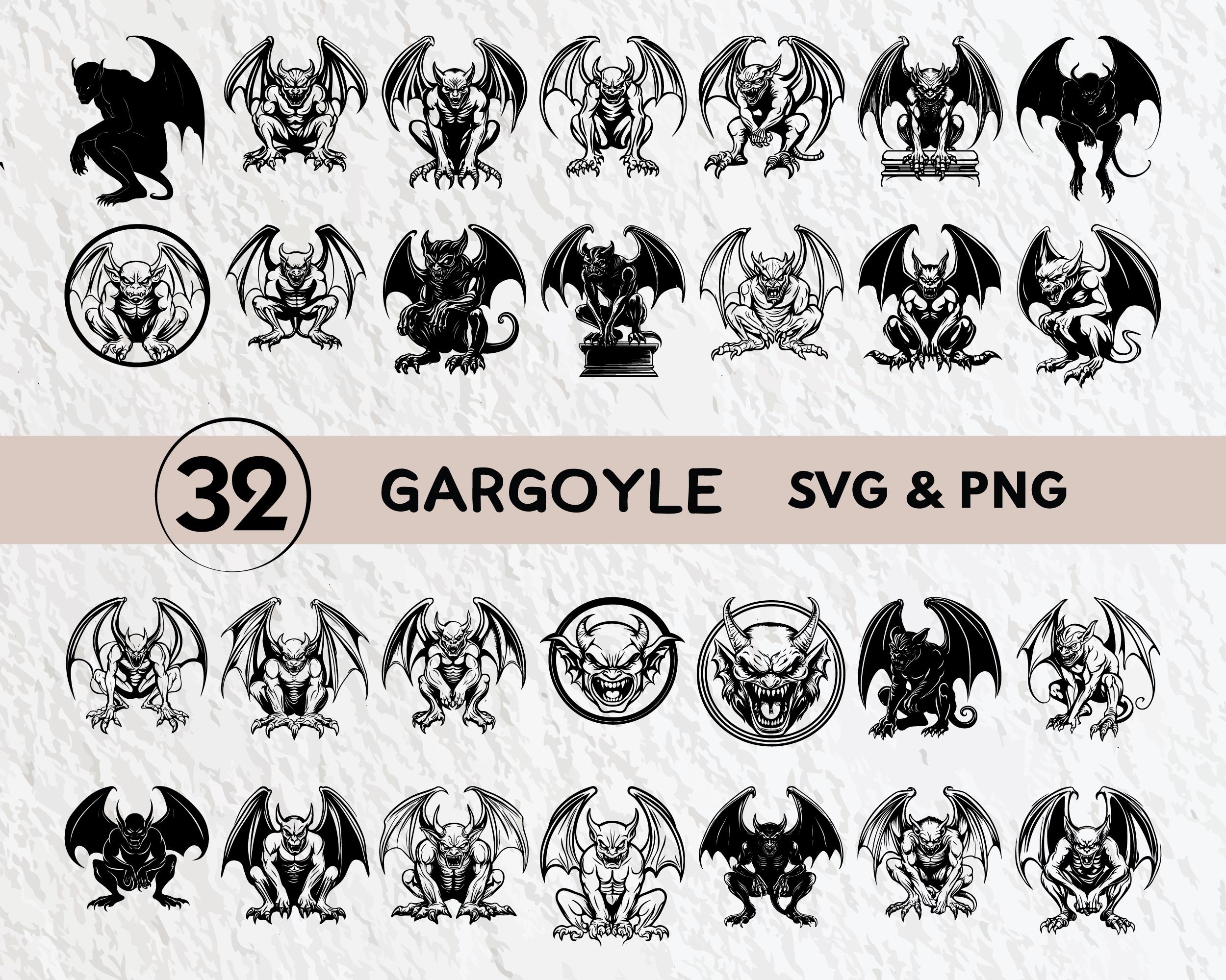 Gargoyle SVG Bundle: Silhouette, Clipart, Vector (digital Download) - Etsy