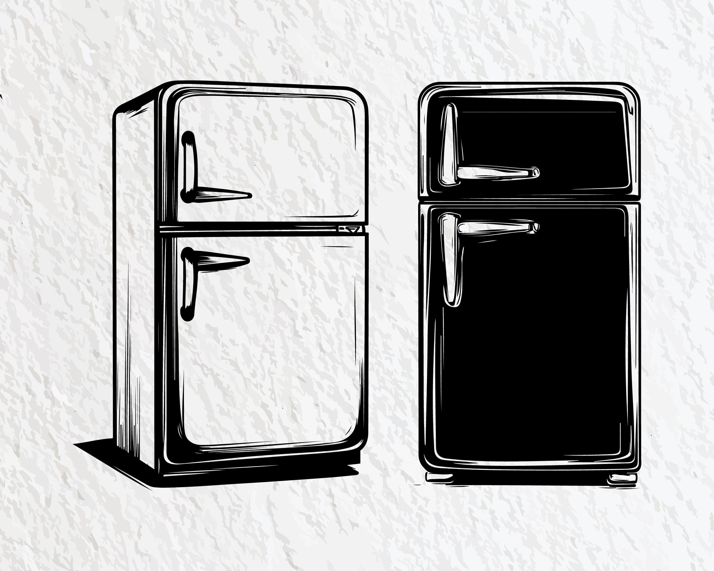 Refrigerator SVG Bundle: Outline Icon, Logo Vector (digital Download ...