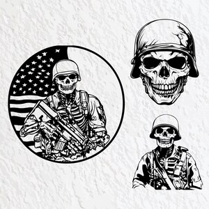 Skeleton Soldier Svg Bundle, Skeleton Soldier Silhouette, Skeleton ...