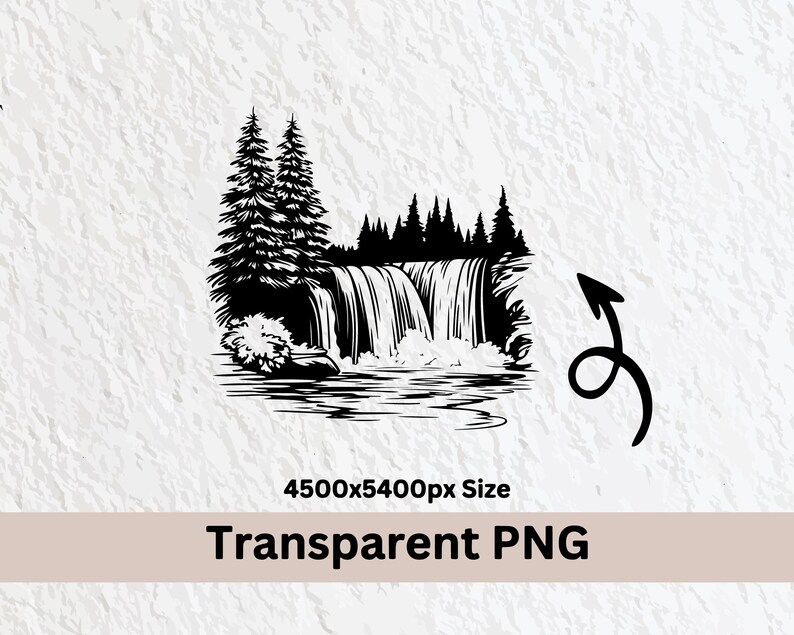 River Falls Landscape SVG Bundle: Silhouette Vector Cut Files - Etsy