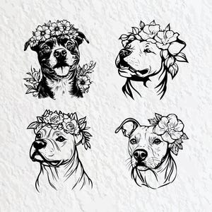 Staffy Dog SVG Bundle: Silhouette Clipart, Cut Files (PNG, SVG) - Etsy