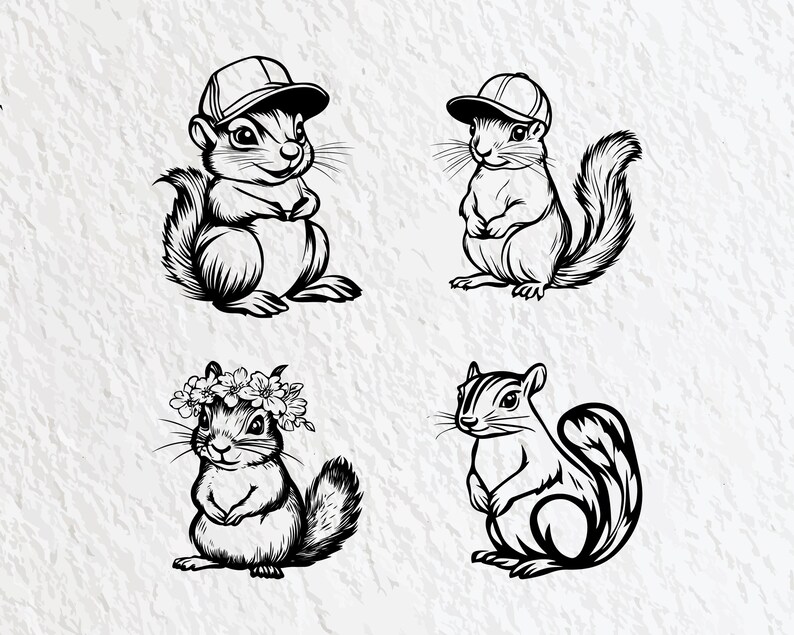 Chipmunk Silhouette Bundle: SVG, PNG Cricut Files (digital Download) - Etsy