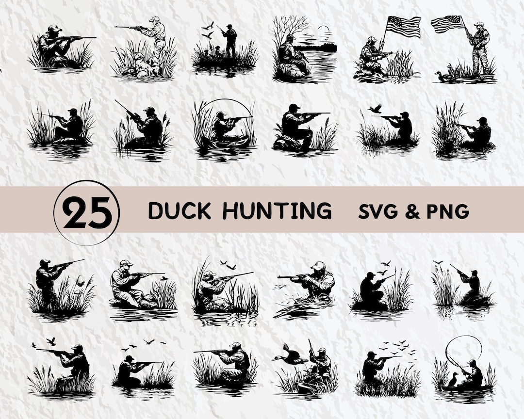 Duck Hunting Svg Bundle, Duck Hunting Silhouette, Duck Hunting Clipart ...