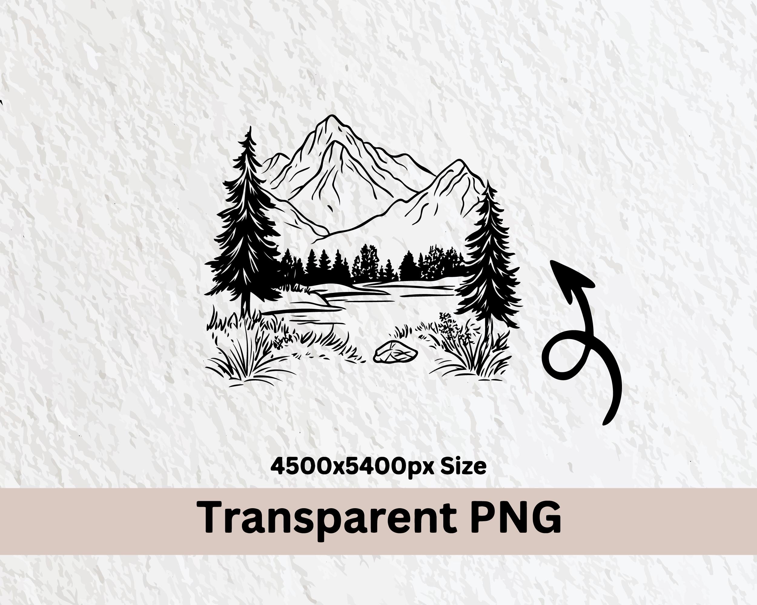Landscape Scene SVG Bundle: Silhouette Clipart, Vector Decals (PNG) - Etsy