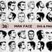 Man Face Silhouette Vector Bundle: SVG, PNG, Cricut Cut Files - Etsy