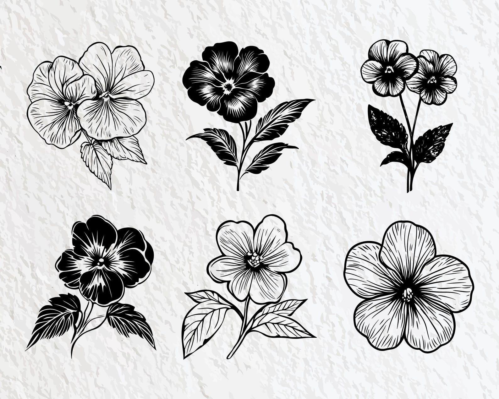 Violet Flower SVG Bundle: Floral Clipart, Vector Logo (PNG, SVG) - Etsy