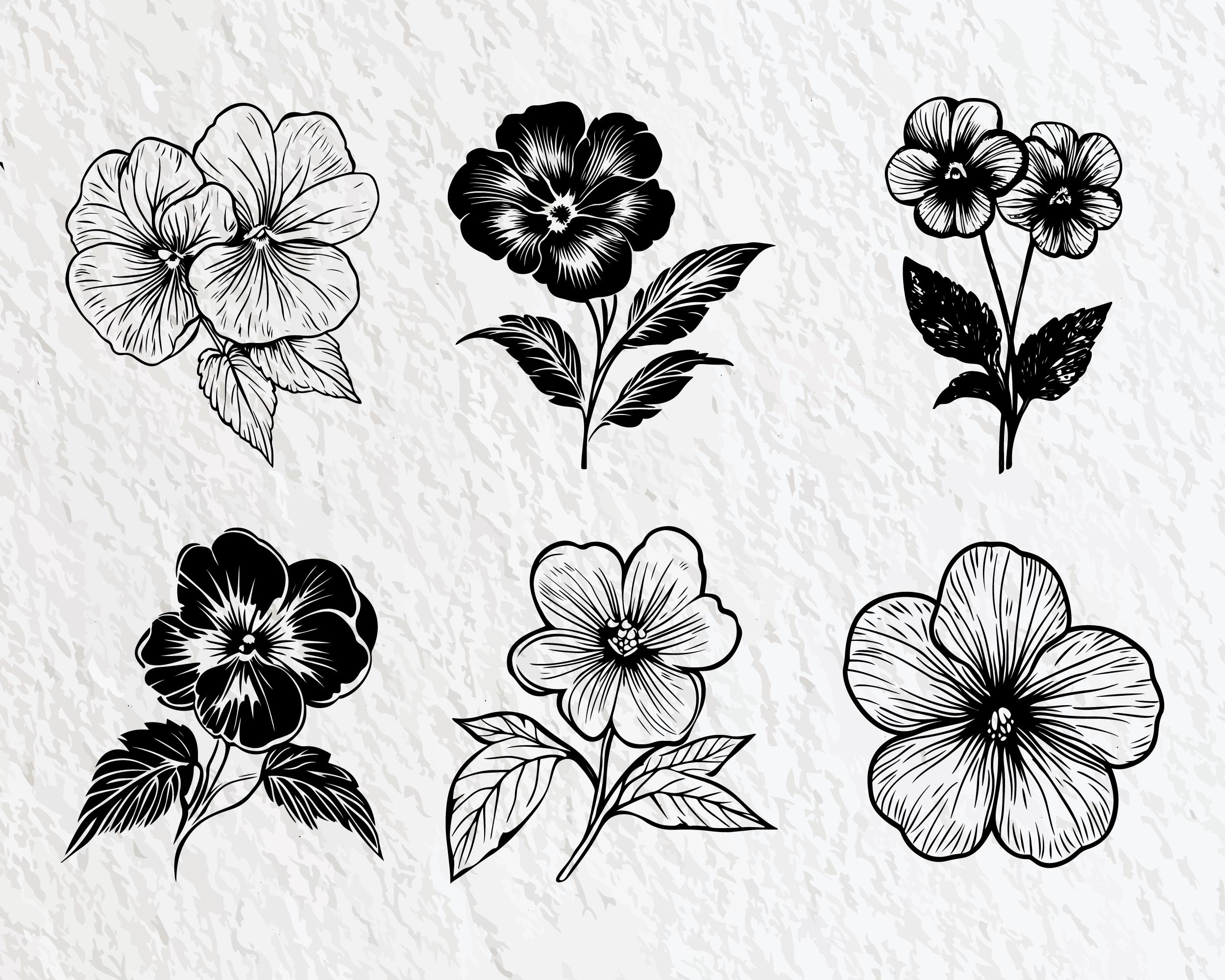 Violet Flower SVG Bundle: Floral Clipart, Vector Logo (PNG, SVG) - Etsy