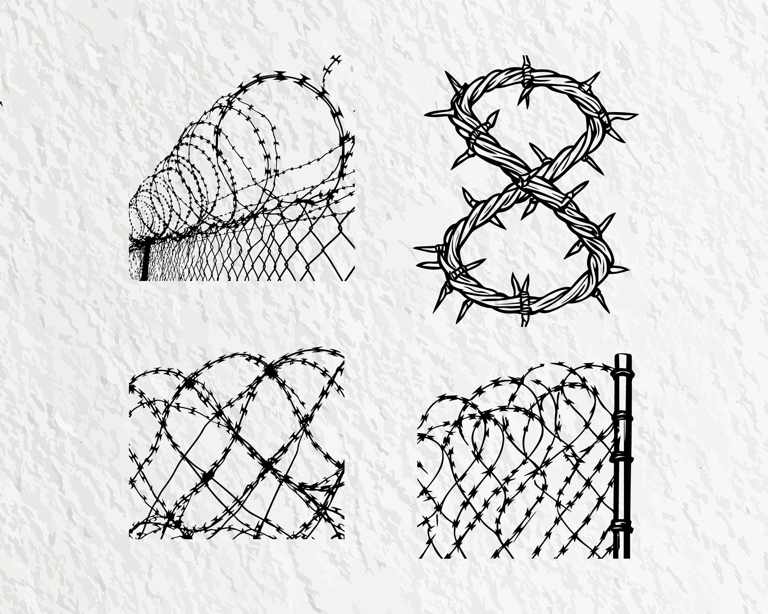 Barbed Wire Svg Bundle, Barbed Wire Silhouette, Barbed Wire Clipart Png ...