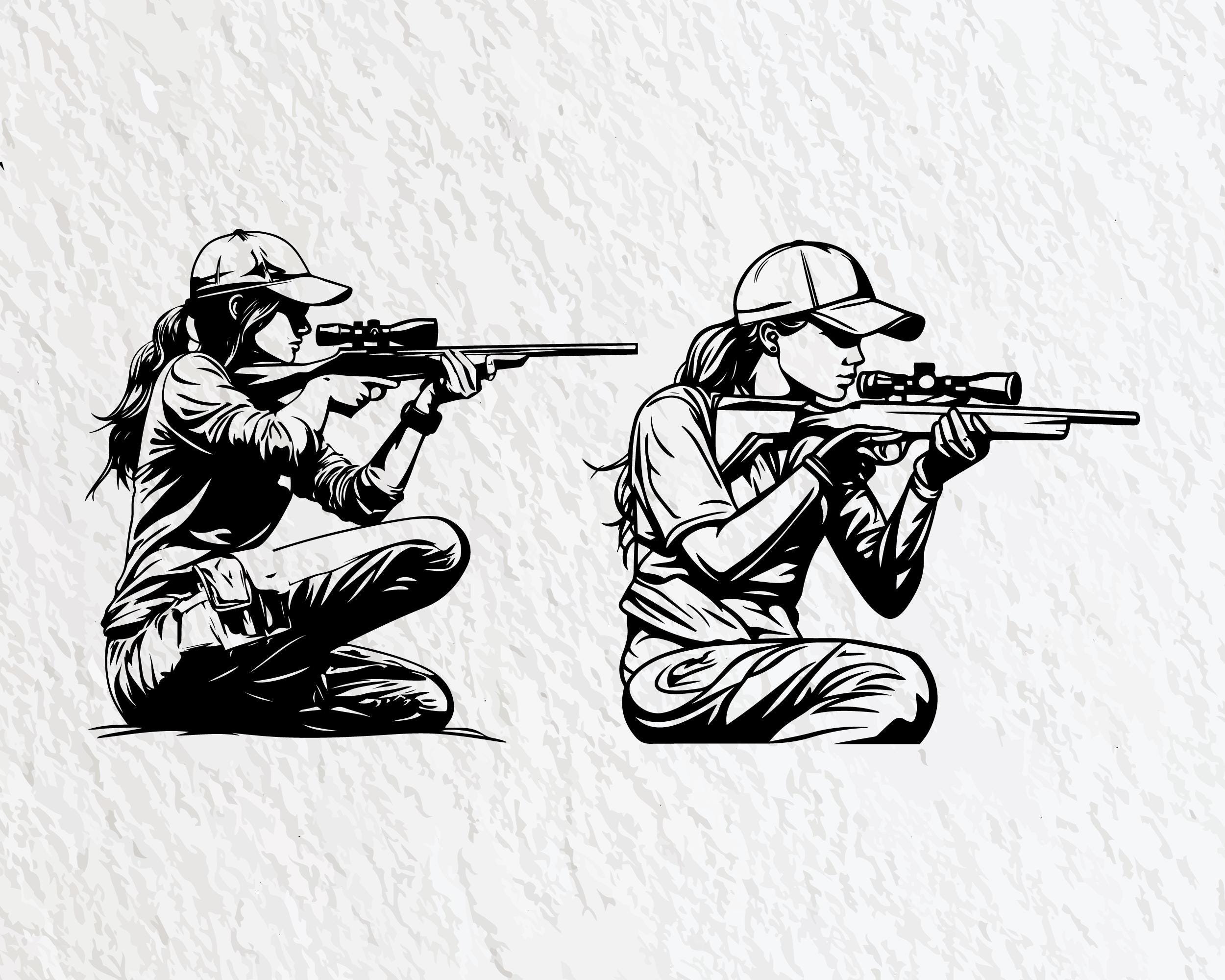 Hunter Girl Svg Bundle, Hunter Girl Silhouette, Hunter Girl Clipart Png ...